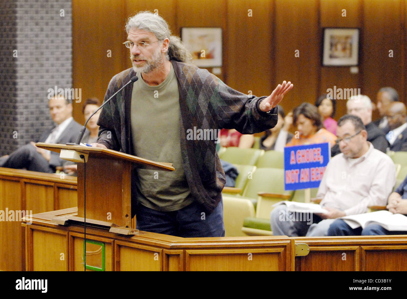 John Gragnani, President of the Local 1 Mental Health Unit, addresses ...