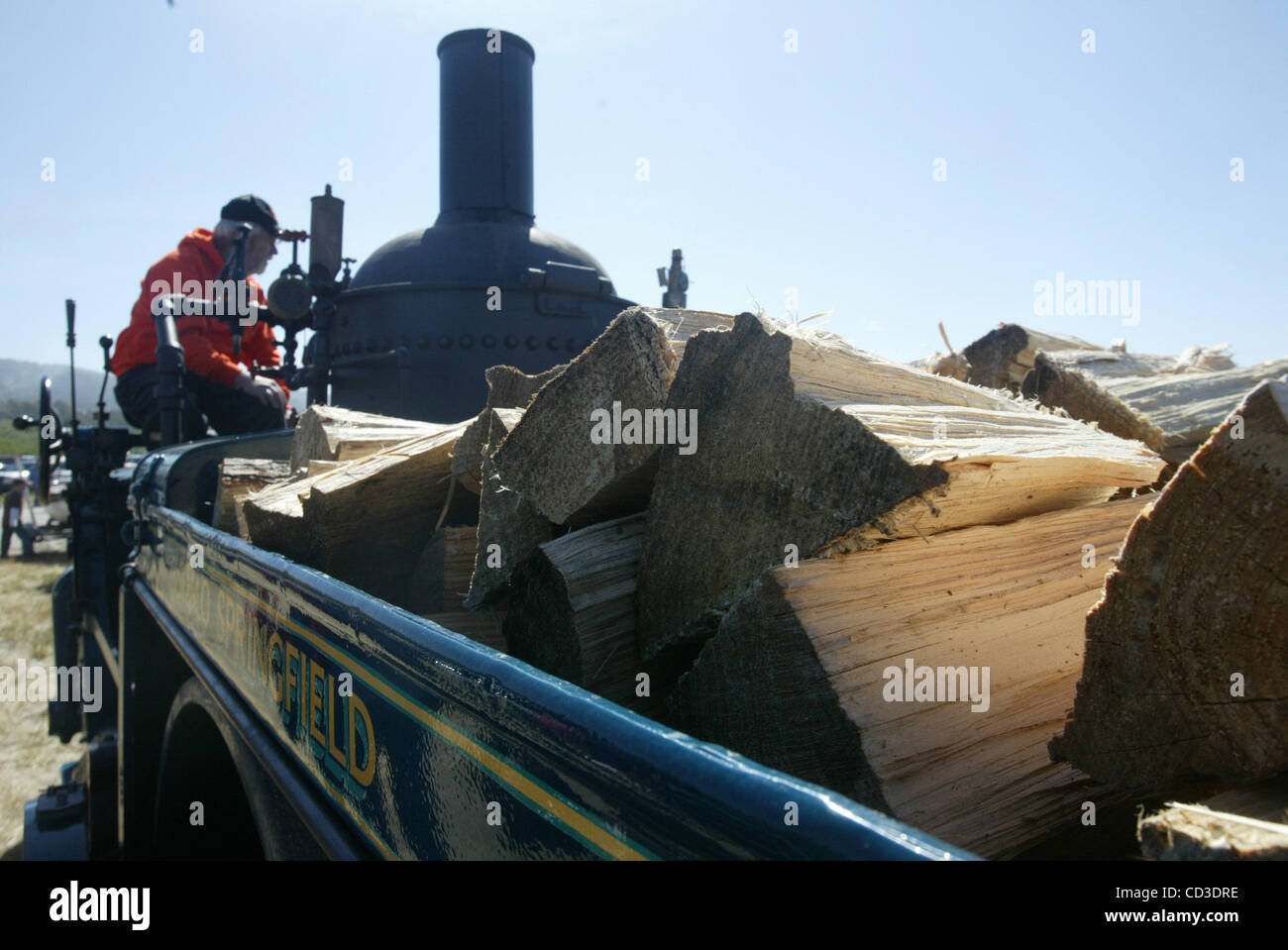 Gene Roediger sits atop this 1924 Buffalo-springfield Steamroller form ...