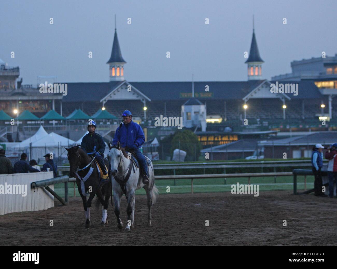 Pyro, with rider Dominic Terry were led from the track by assistant ...