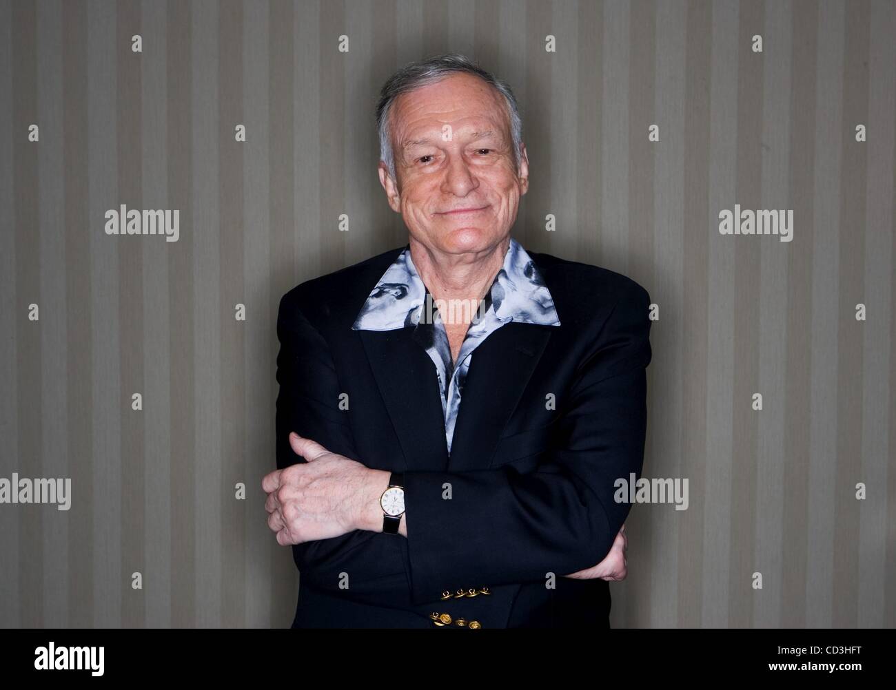A portrait of Hugh Hefner in his suite at the Galt Hoytel in Louisville ...