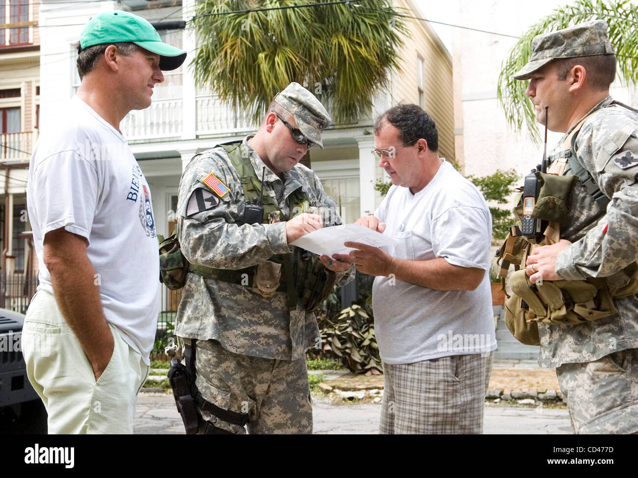 Louisiana National Guardsman Lt. Col. Will Rachal (R) and Ssgt. David ...