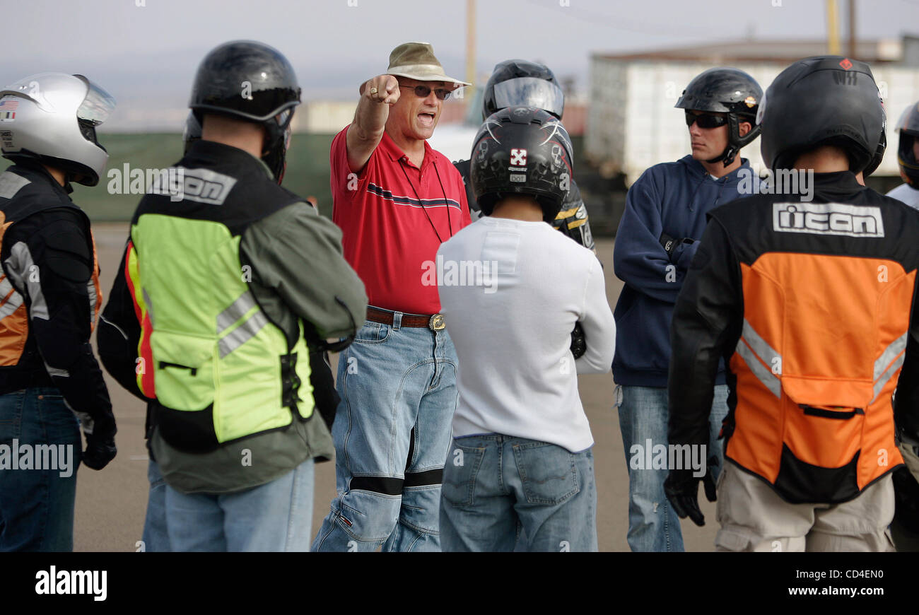 October 3rd, 2008, Camp Pendleton, California, USA. Motorcycle Safety ...