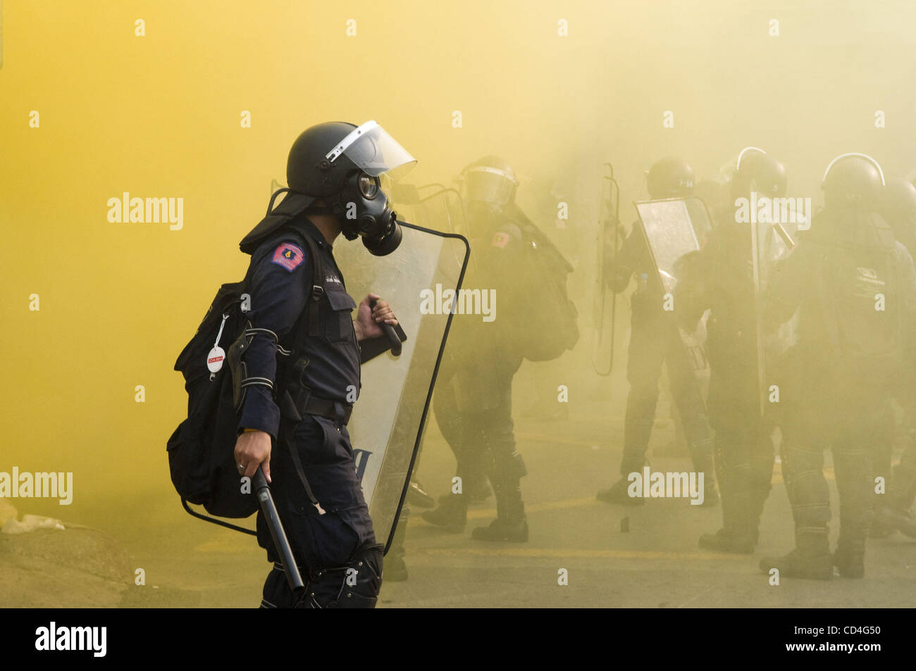 Police in full riot gear used tear gas to break up thousands of members ...