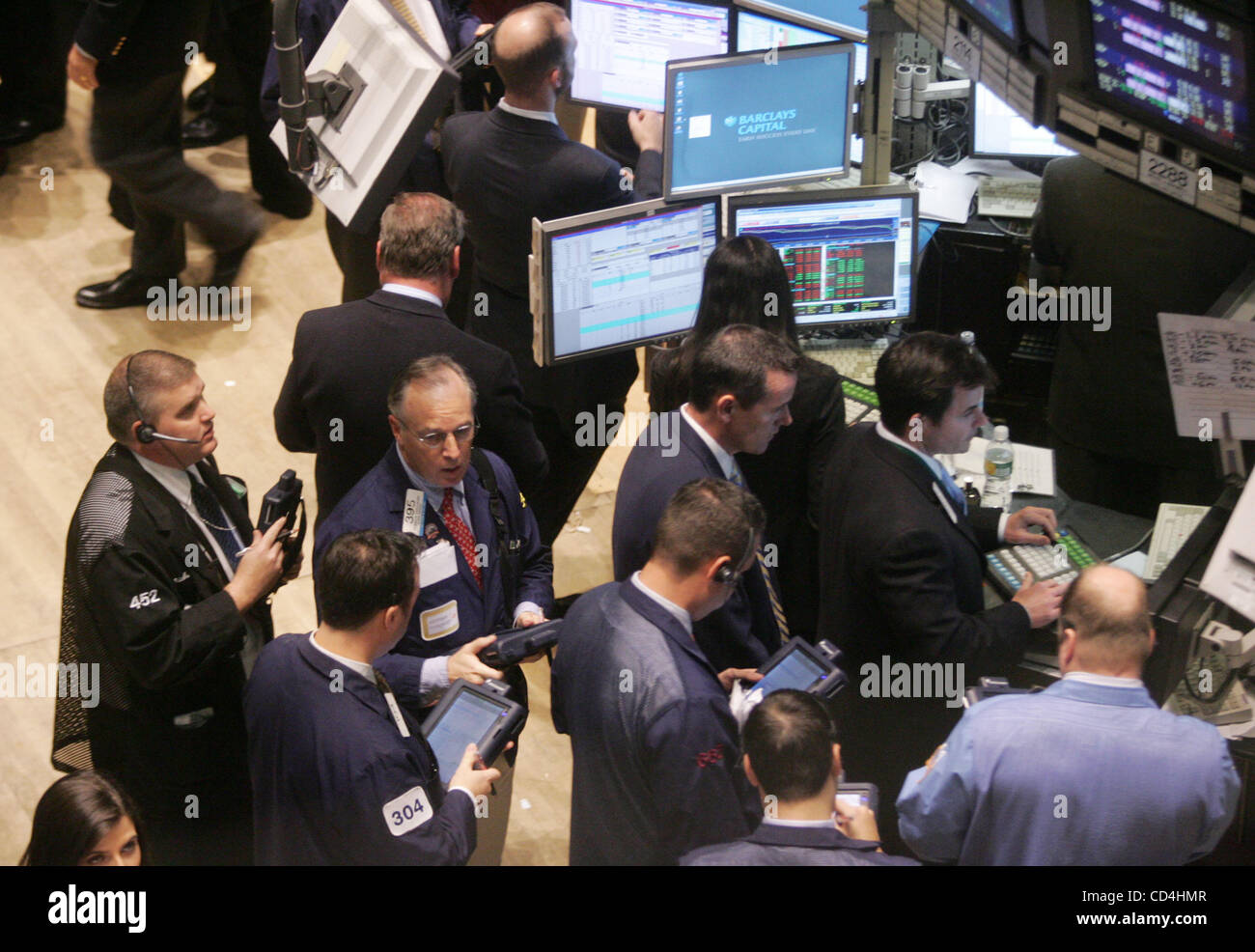 Oct 10, 2008 - New York, NY, USA - Traders work on the floor of the New ...