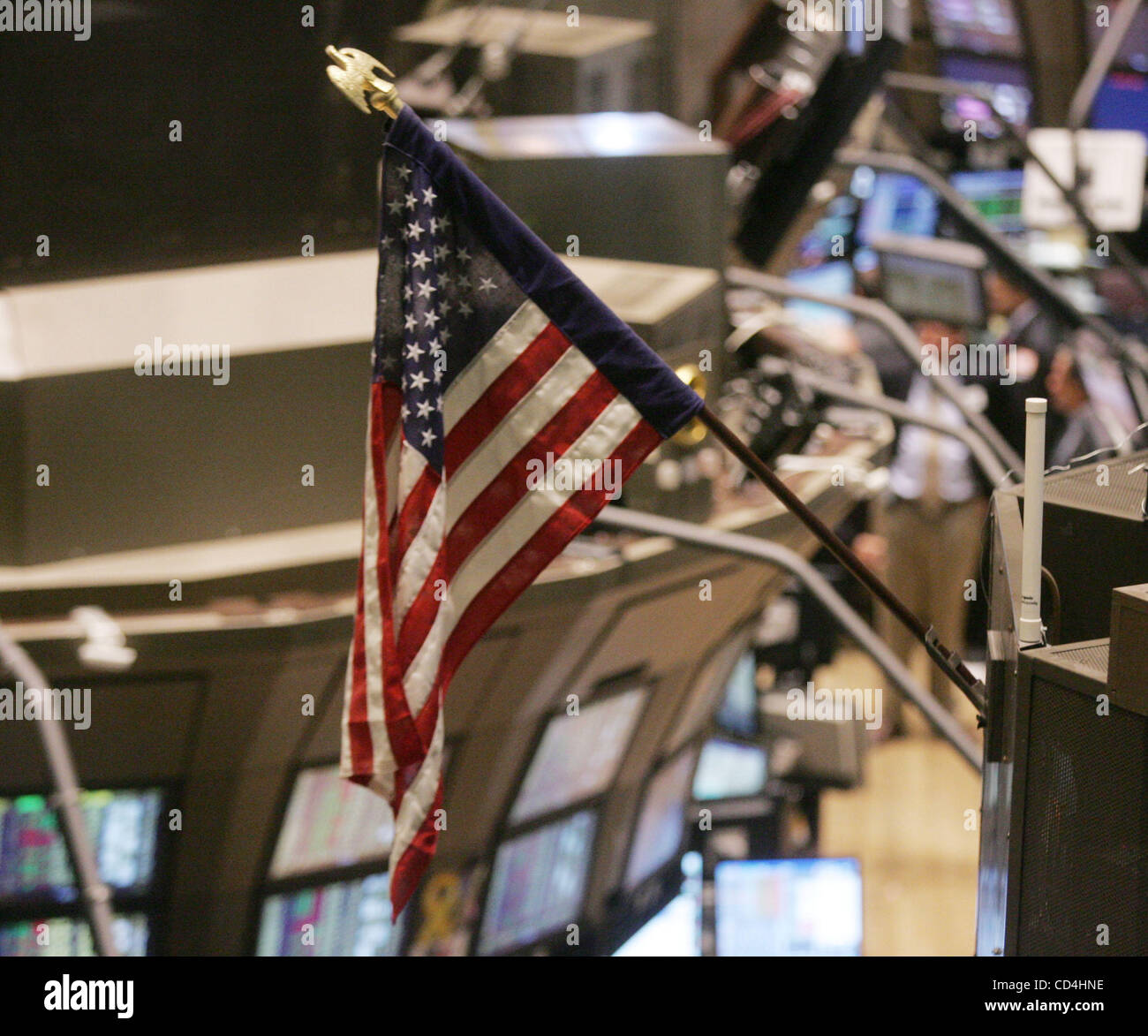 Oct 10, 2008 - New York, NY, USA - A view of the American flag on the ...