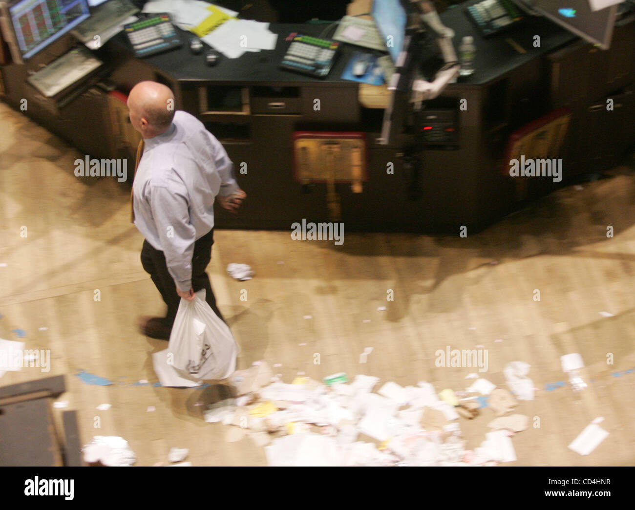 Oct 10, 2008 - New York, NY, USA - A trader leaves the floor of the New ...