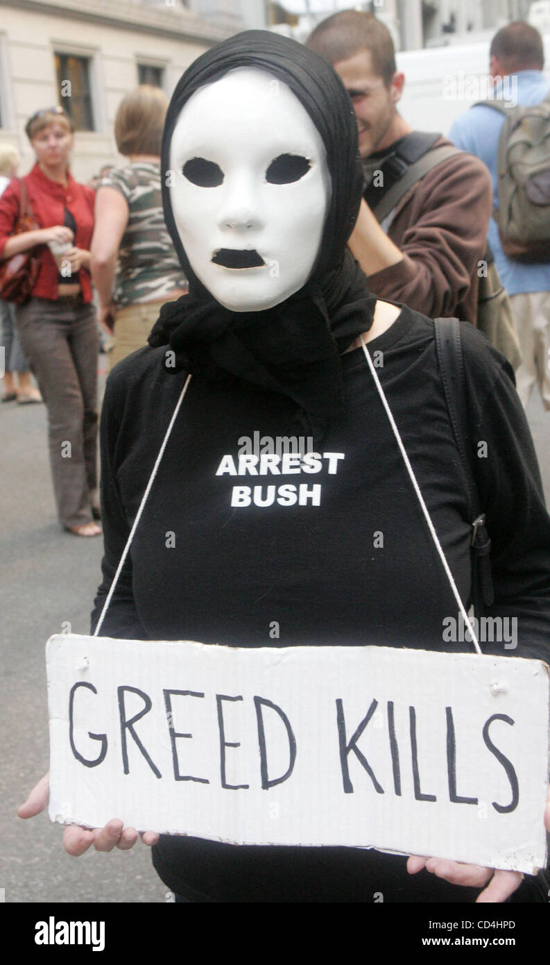 Oct 10, 2008 - New York, NY, USA - A protestor from 'The Critical Voice ...