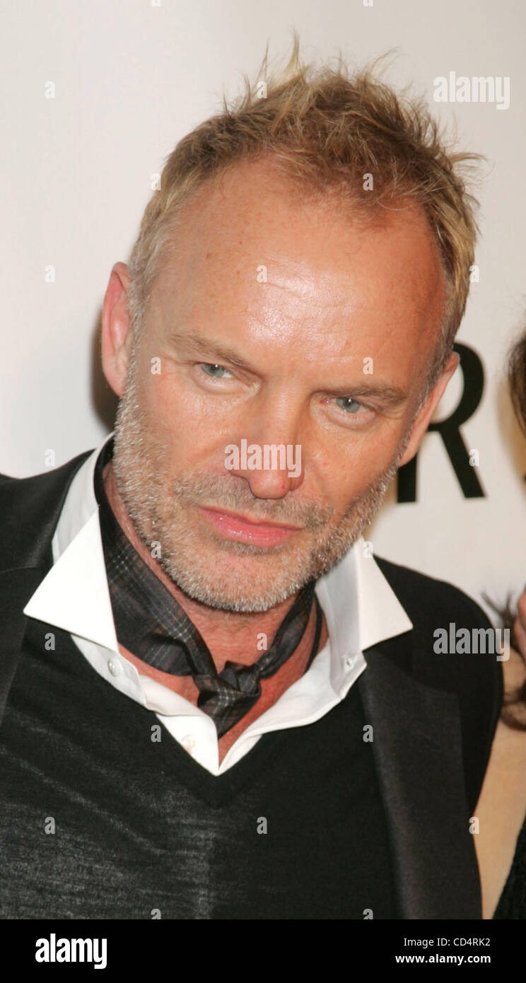 Oct 20, 2008 - New York, NY, USA - Singer STING at the arrivals for the ...