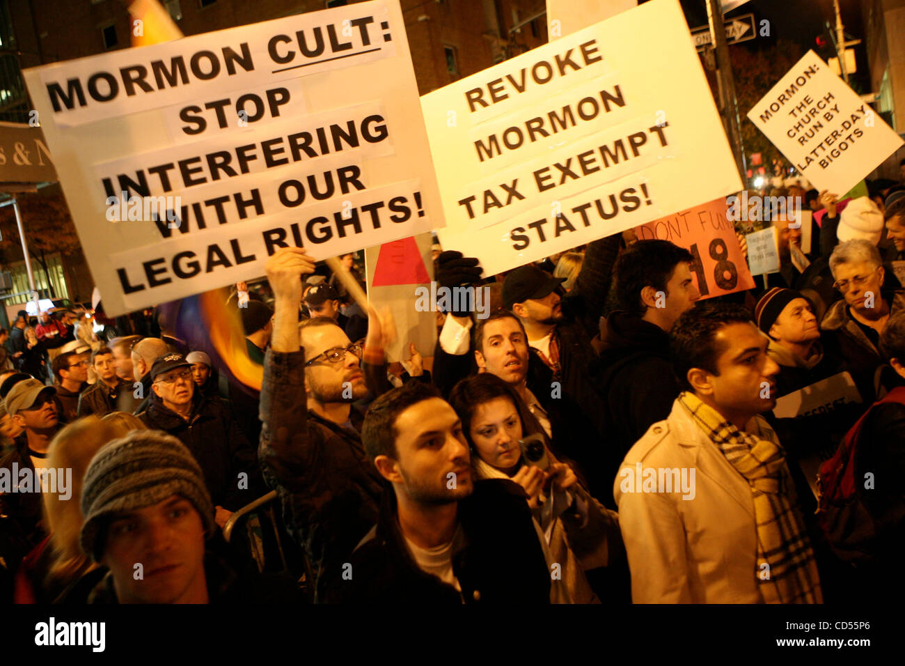 New Yorkers join other cities across the country protesting the Mormon ...