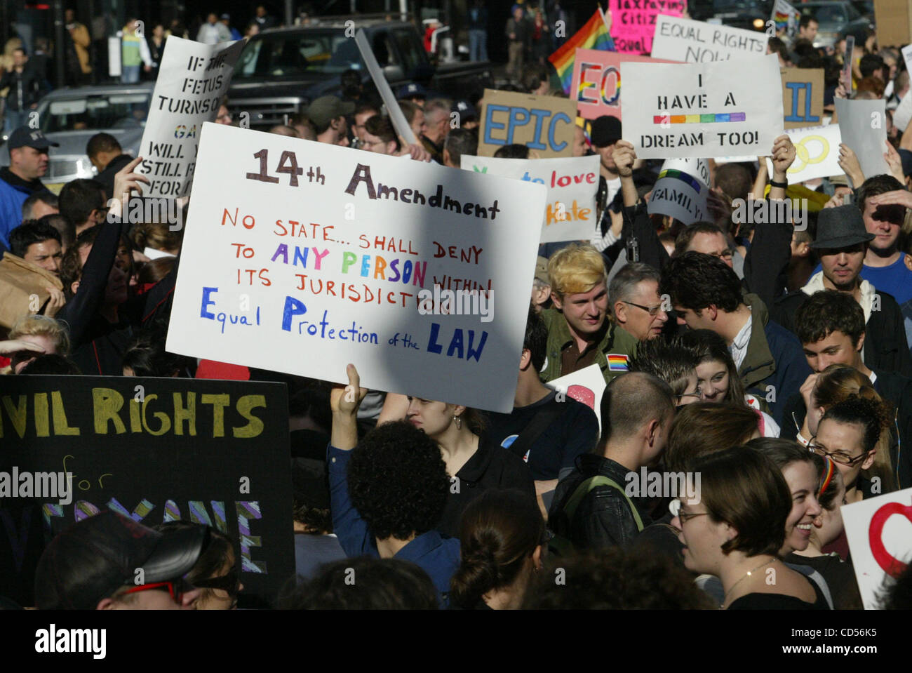 Protesters gathered at "NO PRO 8" demonstration at City Hall Plaza ...
