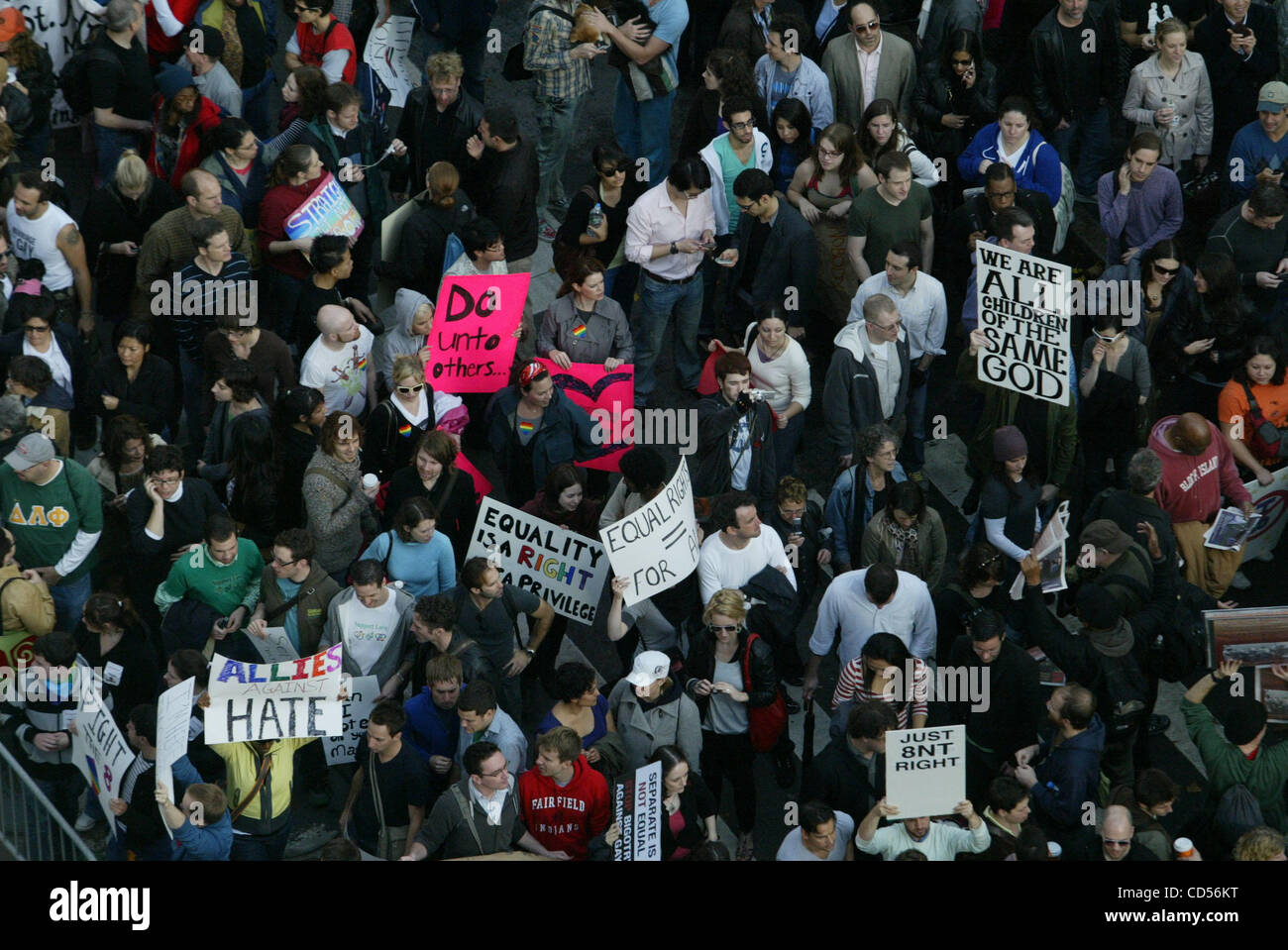Protesters gathered at "NO PRO 8" demonstration at City Hall Plaza ...