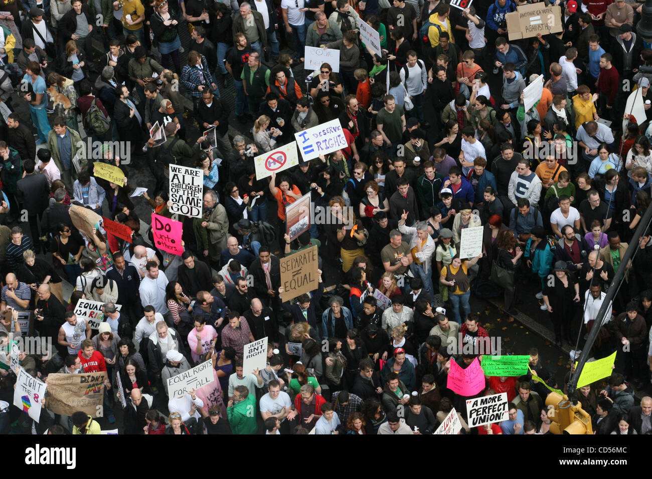 Protesters gathered at "NO PRO 8" demonstration at City Hall Plaza ...