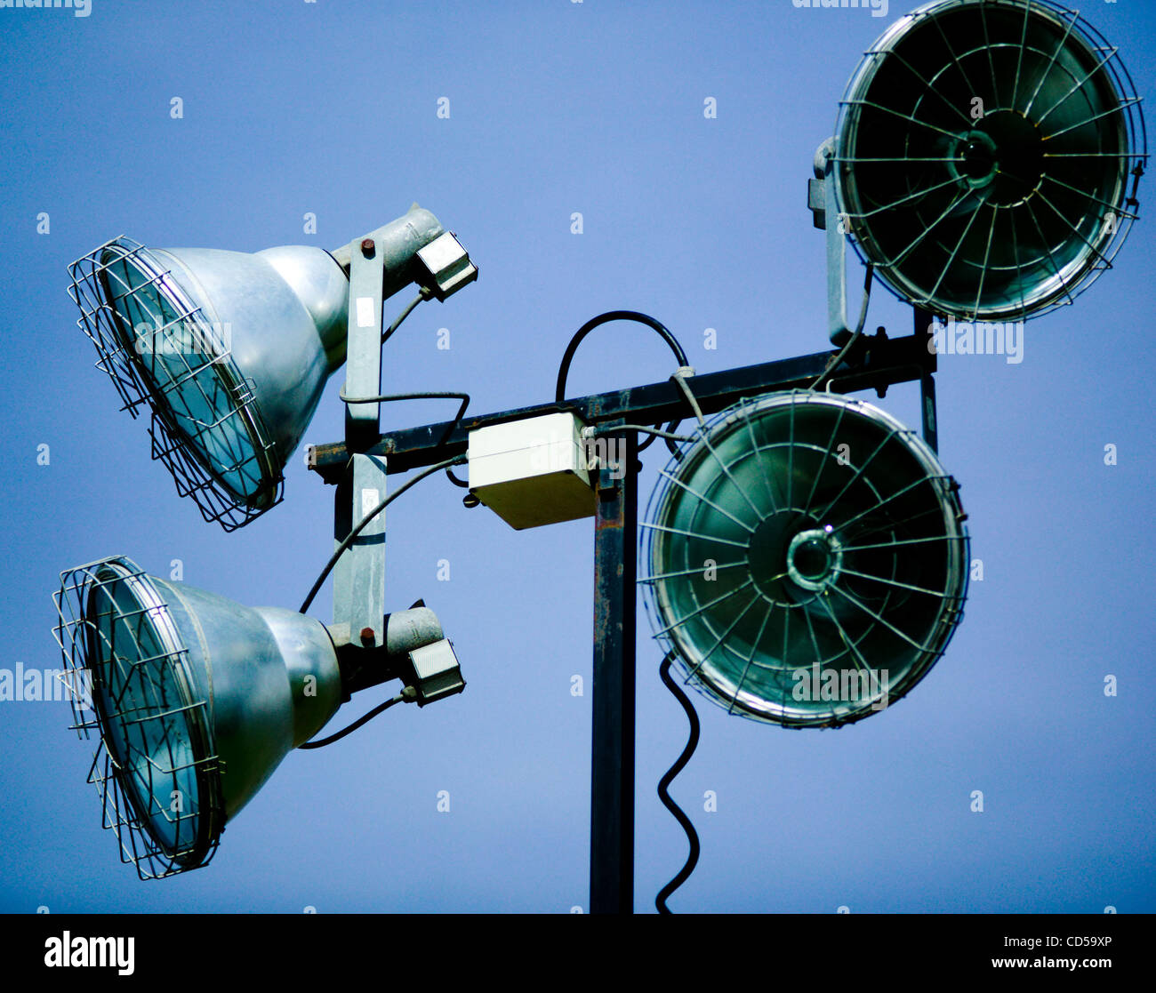 generator powered lights near the American border with Tijuana Mexico ...