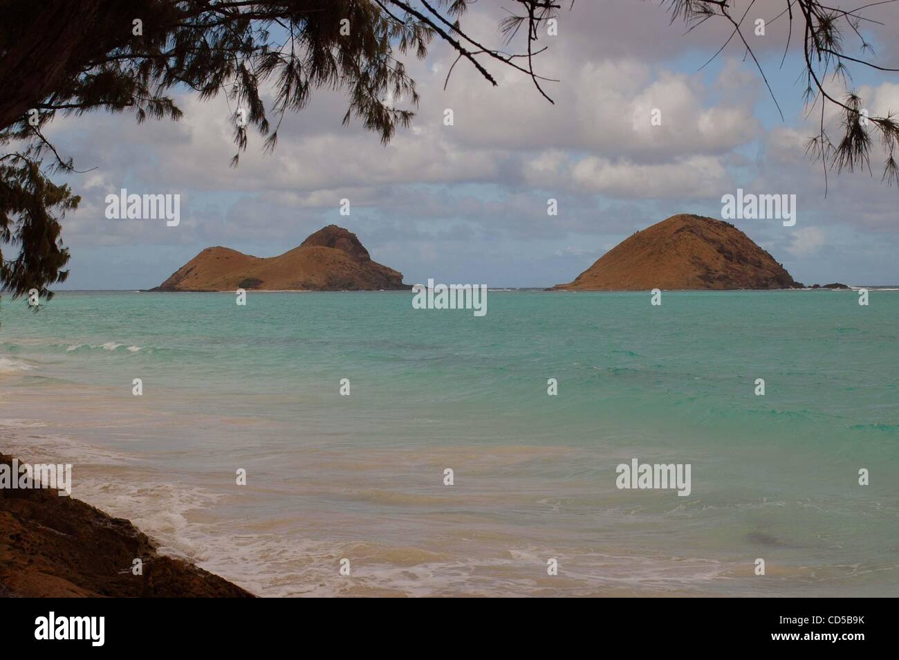 Two islands just off the Bellows Beach shore in Oahu. March 26, 2008 ...