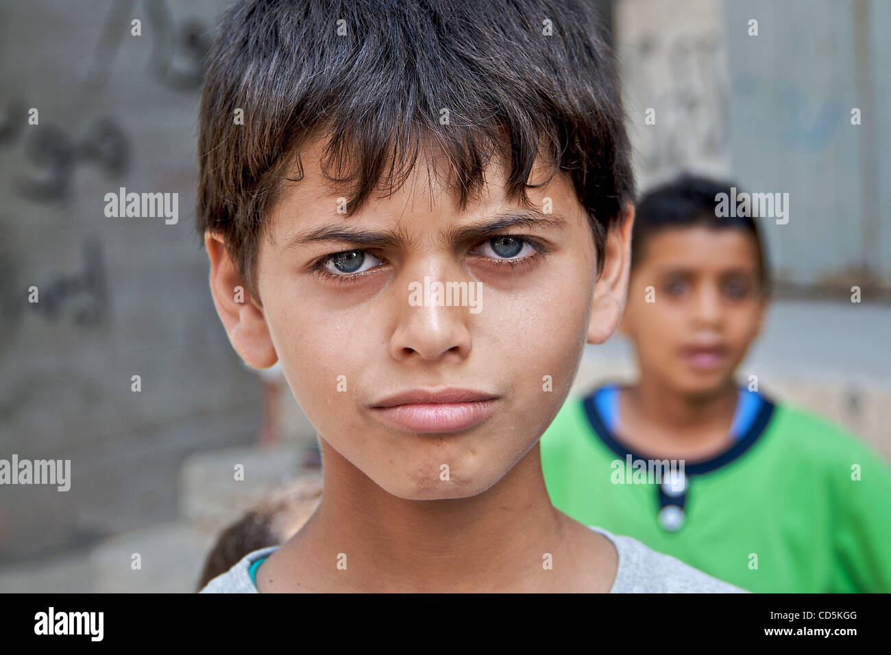 Palestinian blue-eyed boy, Beach Camp, refugee camp, Gaza City ...