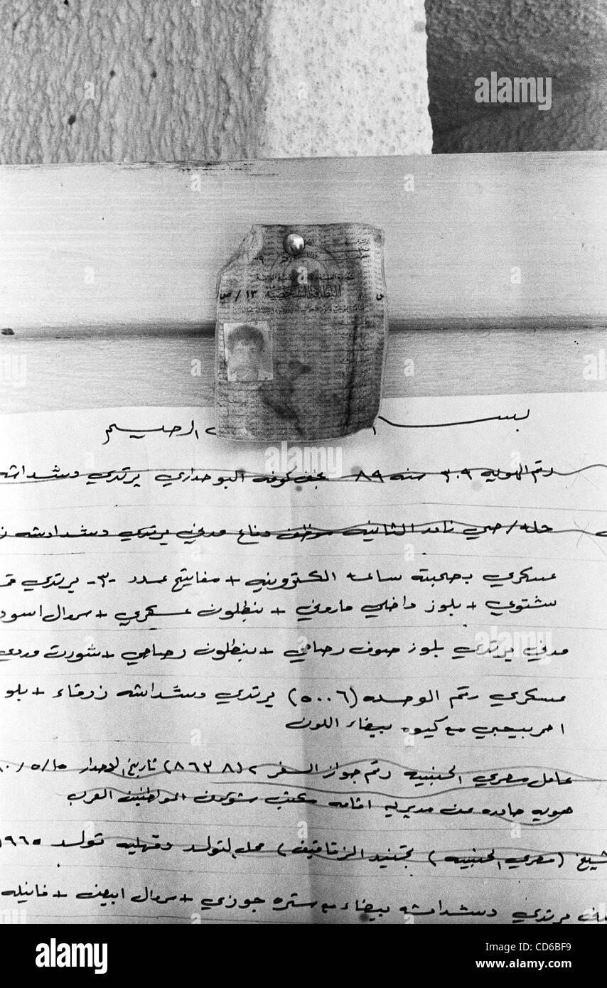 Jun 24, 2003 - Al-Musayab, Iraq - An identification card found in the ...