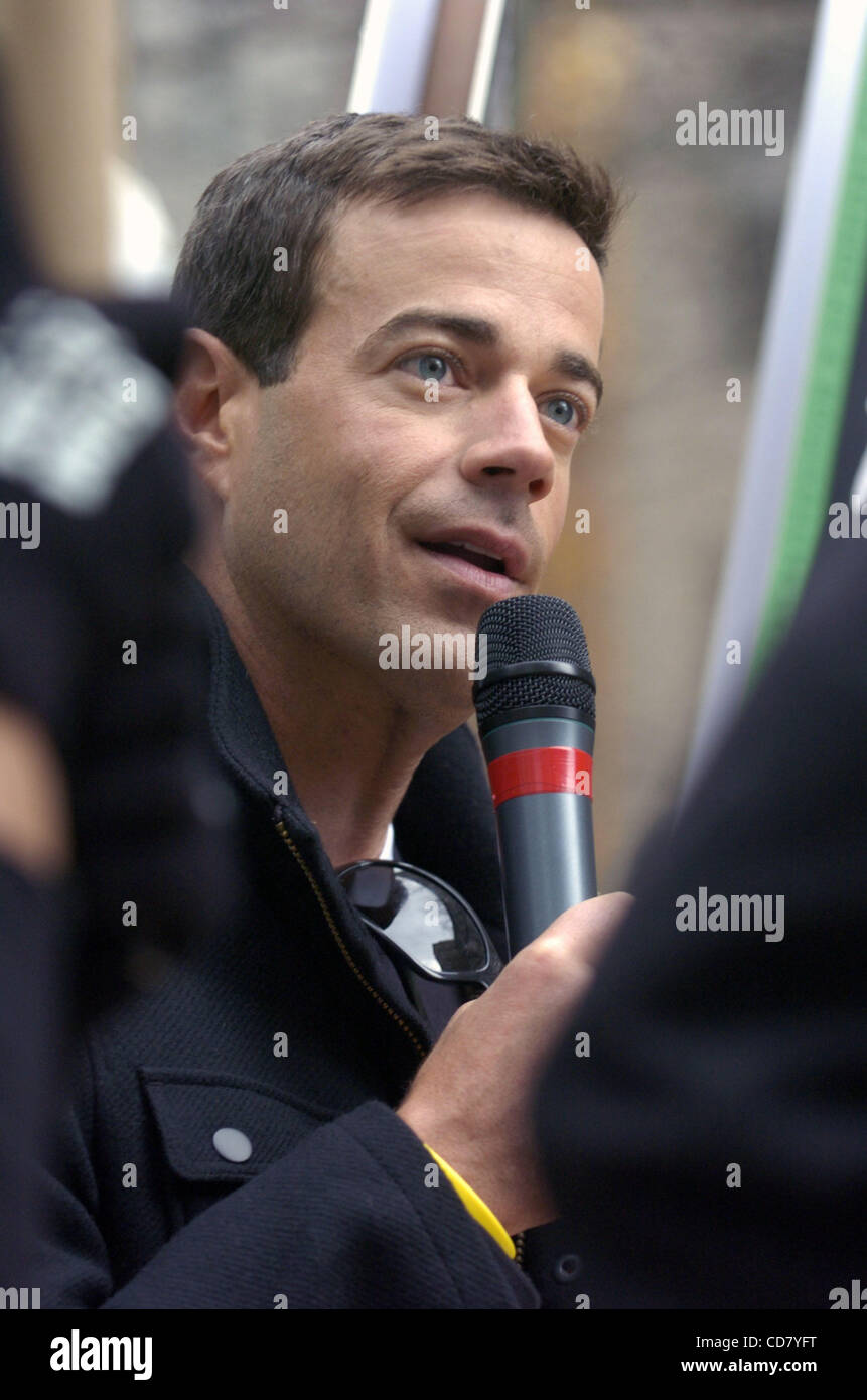 Late-night talk show host Carson Daly hosts a rally in Herald Square to ...