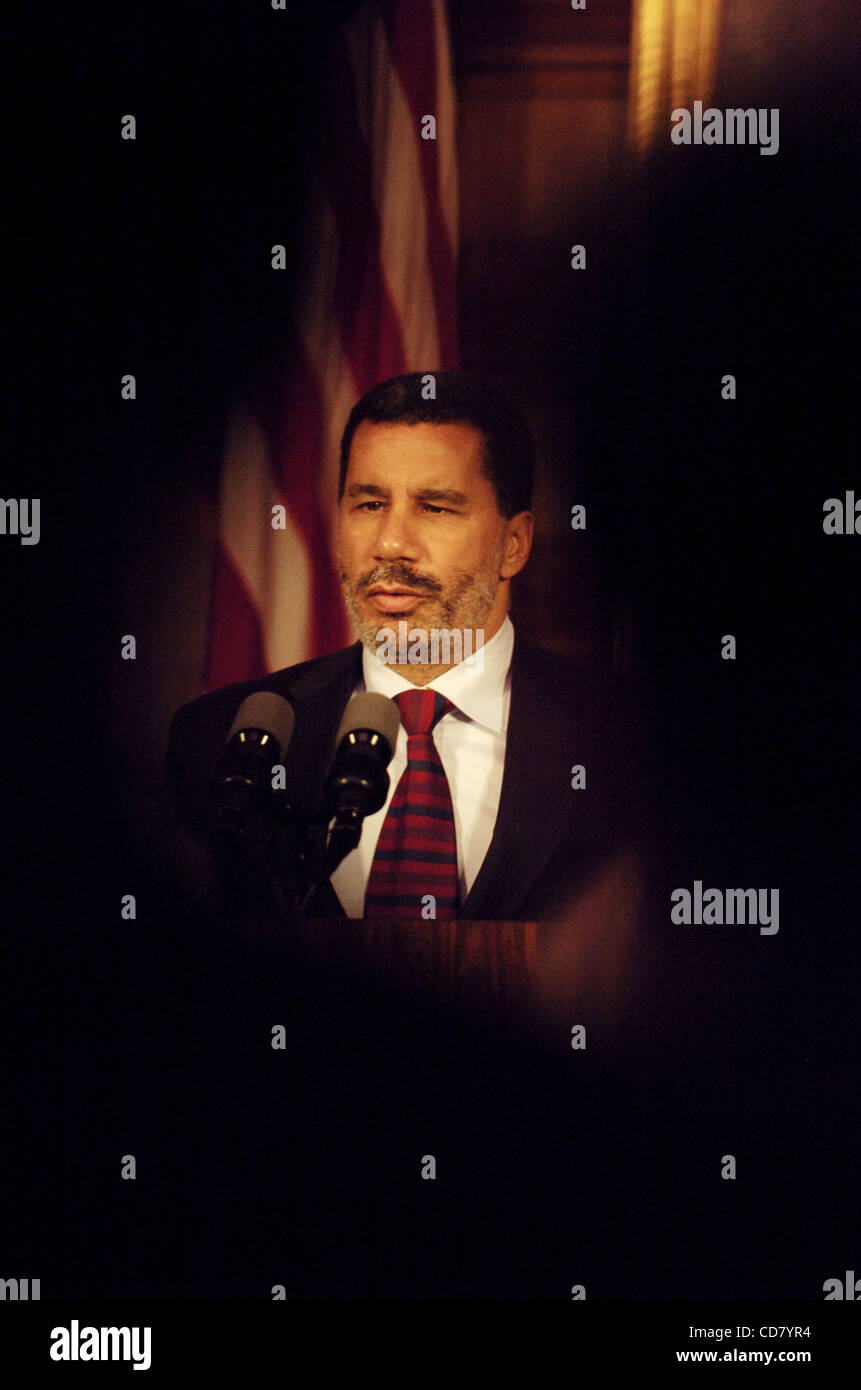 Lt. Governor David Paterson, pictured between people seated, speaks in ...