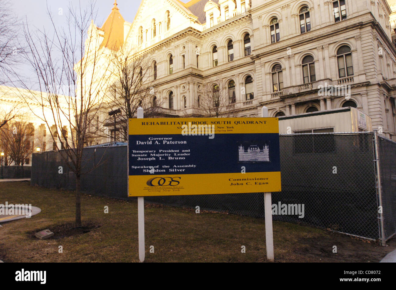 A construction sign on the west side of the Capital building already ...