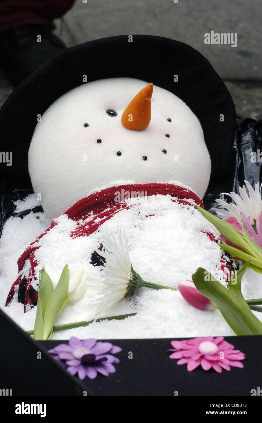 Times Square mourns the death of winter and welcomes the spring with a ...