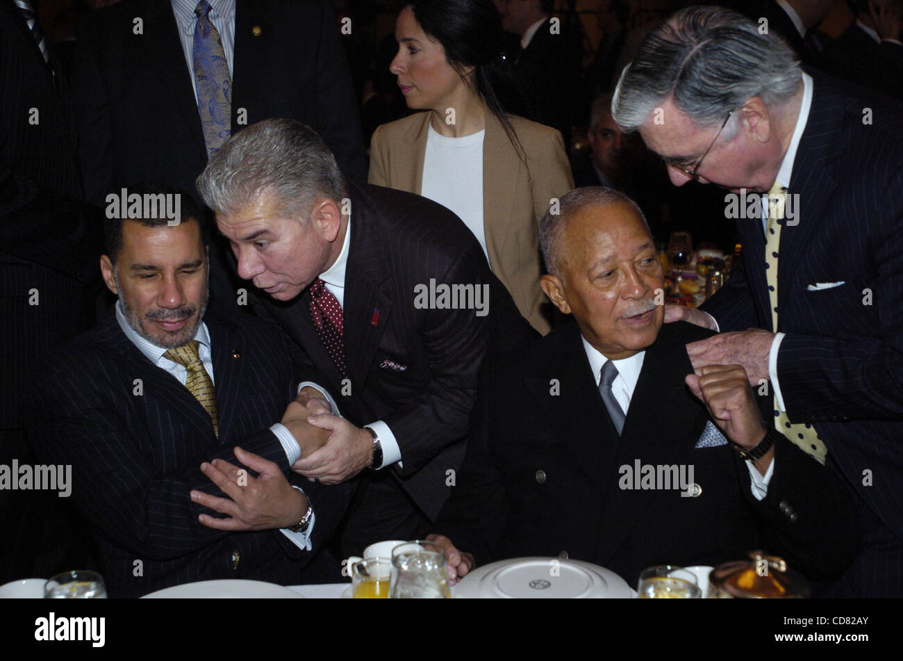 Governor David Paterson (L) and former Mayor David Dinkins (2nd from R ...