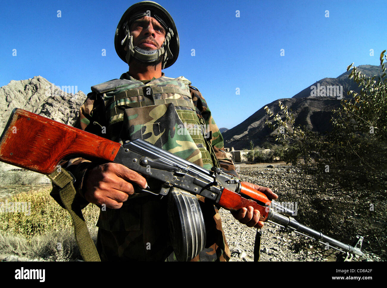 Oct 10, 2008 - Paktya, Afghanistan - Afghan National Army soldier with ...