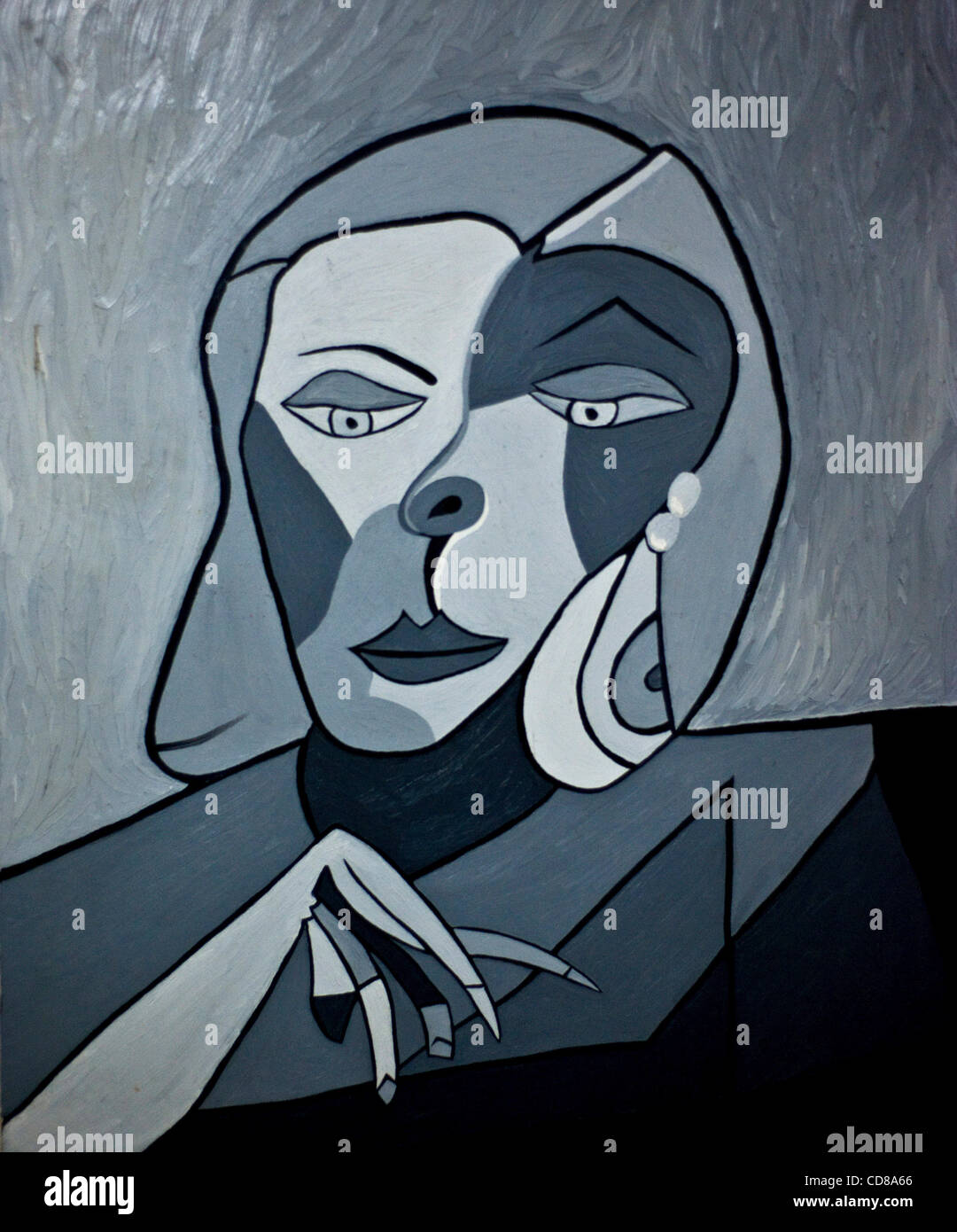 Oct 10, 2008 - Somerville, Massachusetts, USA - "Gray Cubist Woman," an ...