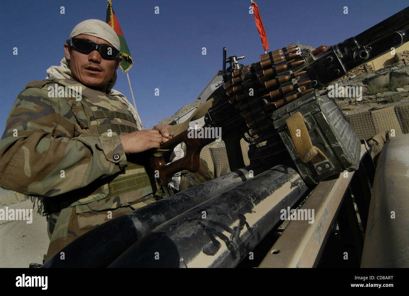 Oct 13, 2008 - Paktya, Afghanistan - A PKM machine gunner of the Afghan ...