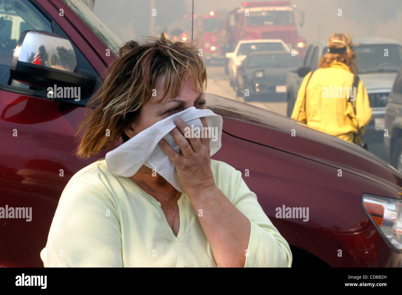 Oct 14, 2008 - Granada Hills, California, USA - A homeowner keeps an ...