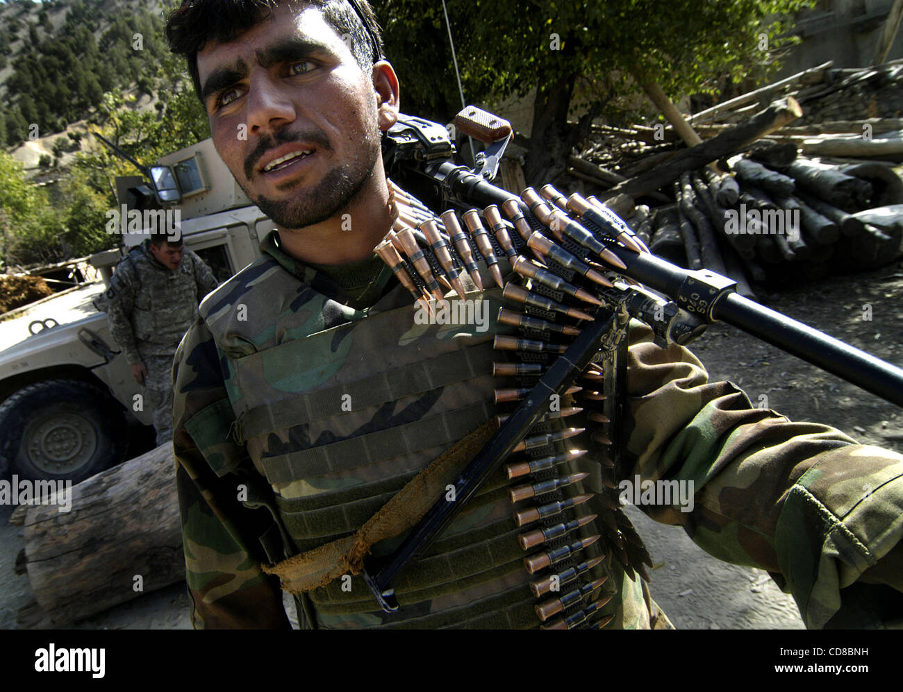 Oct 16, 2008 - Paktya, Afghanistan - A PKM machine gunner of the Afghan ...