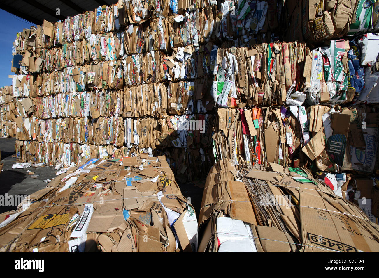 Tons of recycling paper is stored in South Bay Document Destruction Inc ...