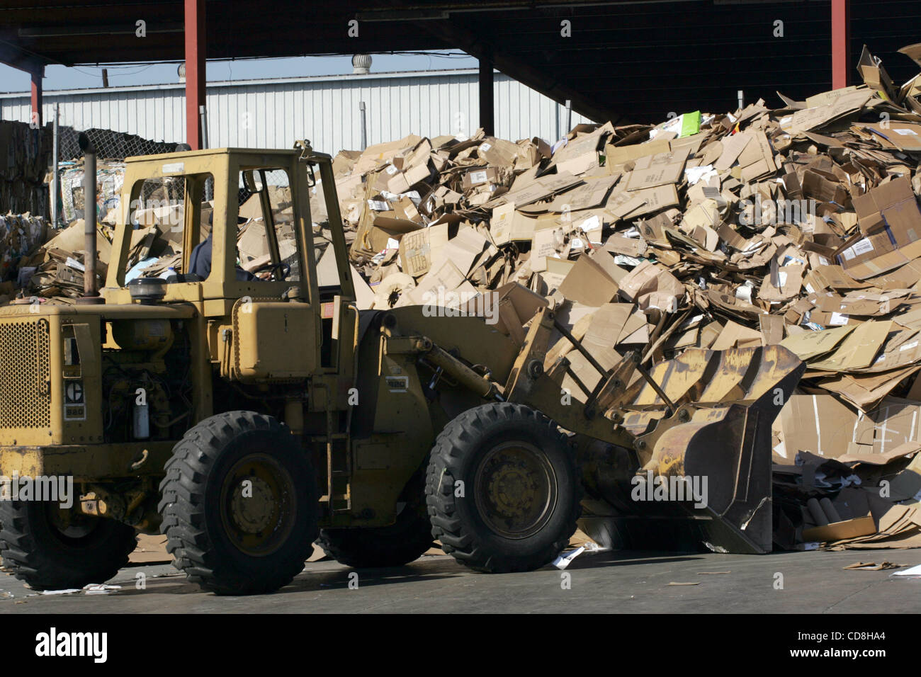 Tons of recycling paper is stored in South Bay Document Destruction Inc ...