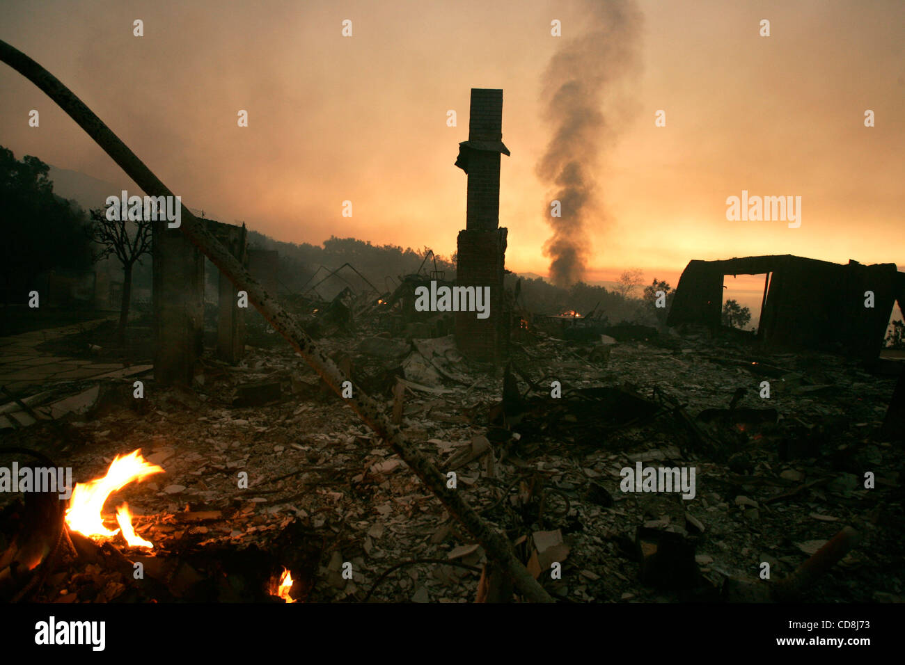 Nov 14, 2008 - Montecito, California, USA - A home that was burned to ...