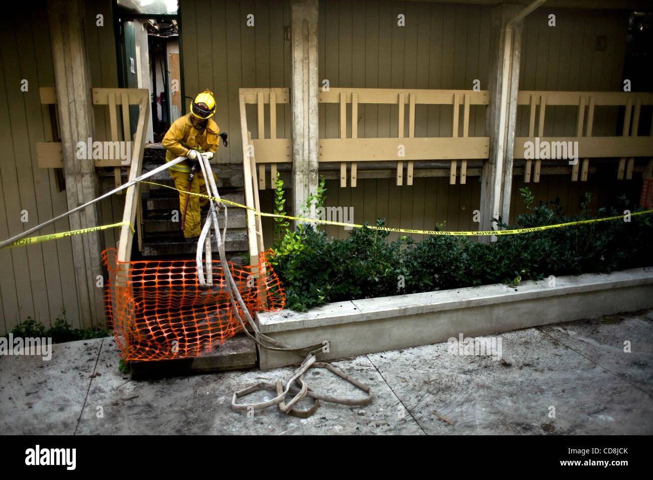 Nov 14, 2008 - Montecito, California, USA - Firefighters put out the ...