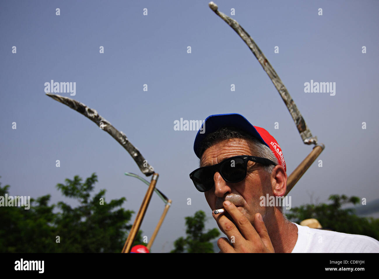 Jun 13, 2010 - Belgrade, Serbia, Serbia - scything tools during a ...