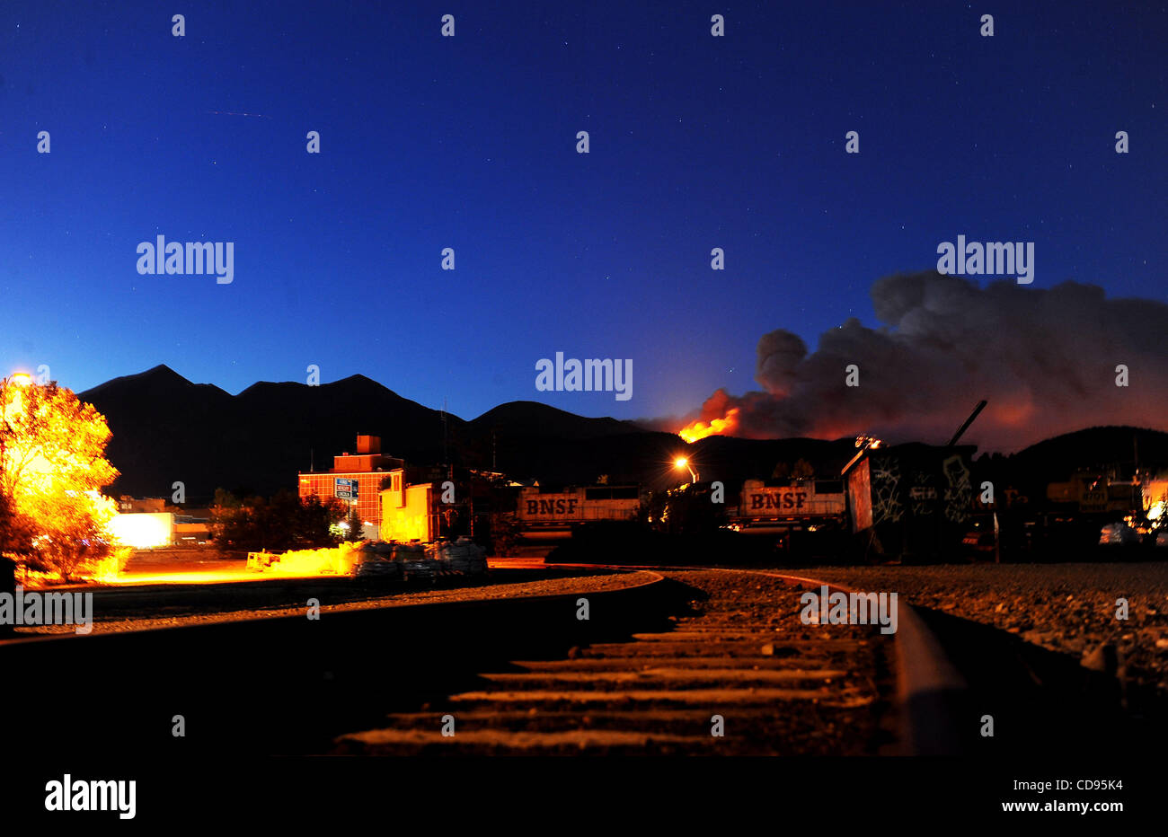June 20 2010- The Schultz fire illuminated the San Francisco peaks over ...