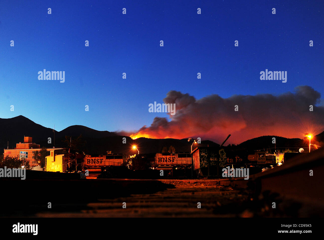 June 20 2010- The Schultz fire illuminated the San Francisco peaks over ...