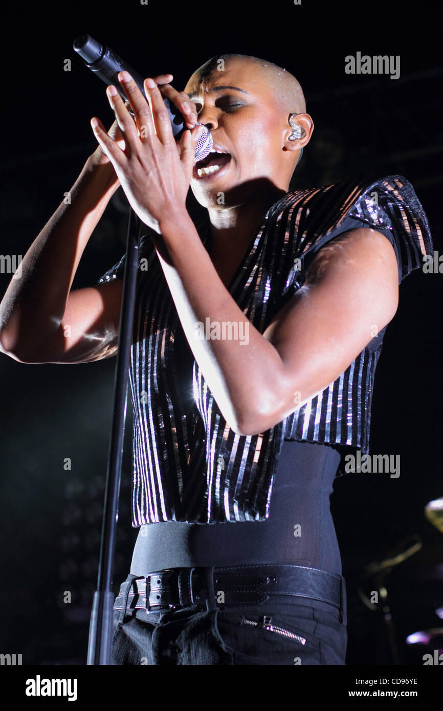 English rock band Skunk Anansie (or SA) performing in Moscow. Pictured ...