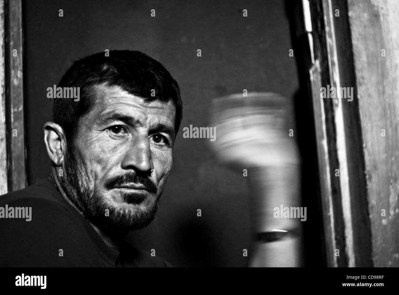 An Afghan National Army soldier in his room on Combat Outpost Margah ...
