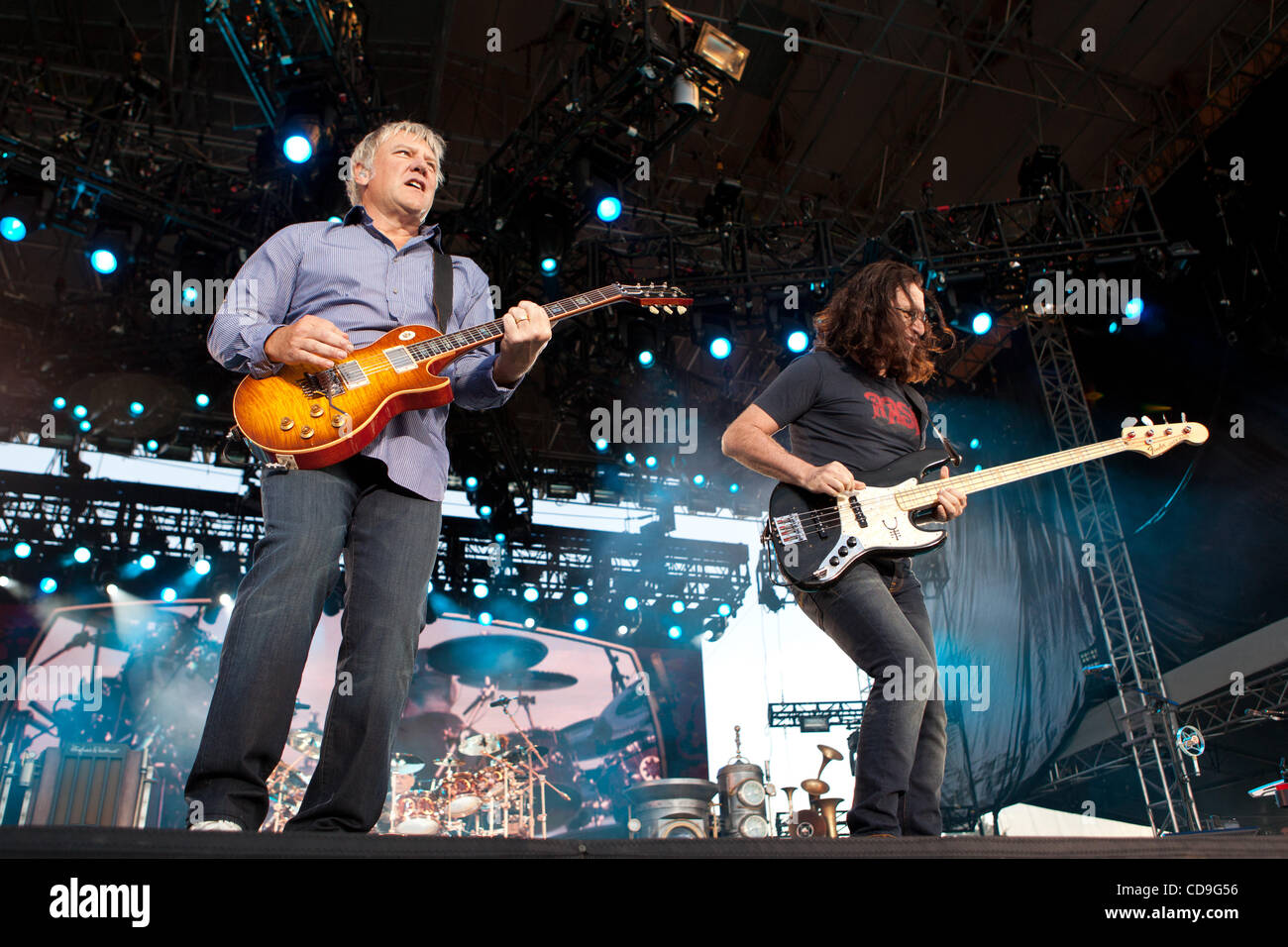 July 9, 2010 - Sarnia, Ontario, Canada - Canadian rock trio RUSH (Geddy Lee, Alex Lifeson, Neil ...