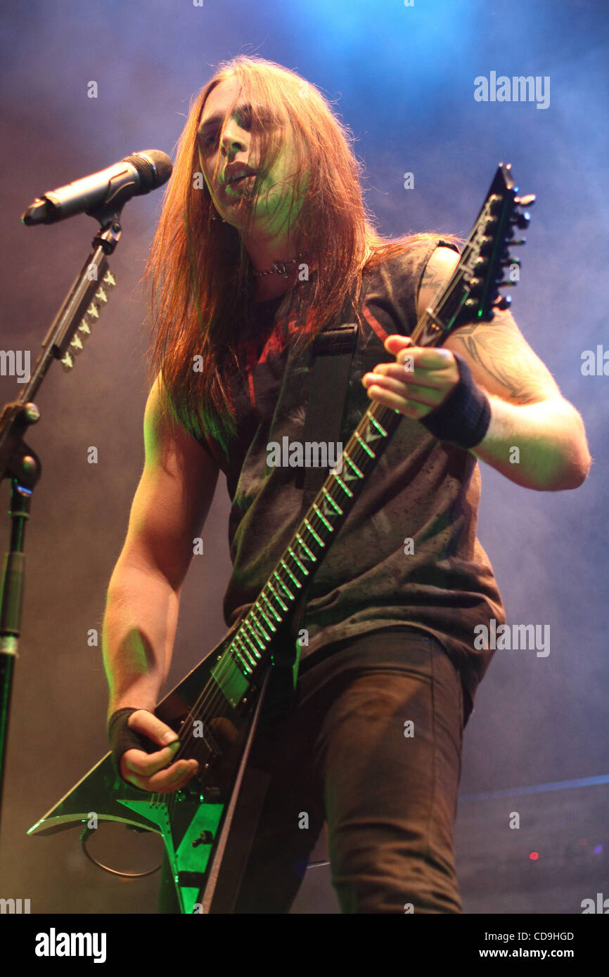 British heavy metal band Bullet for My Valentine performing in Moscow ...