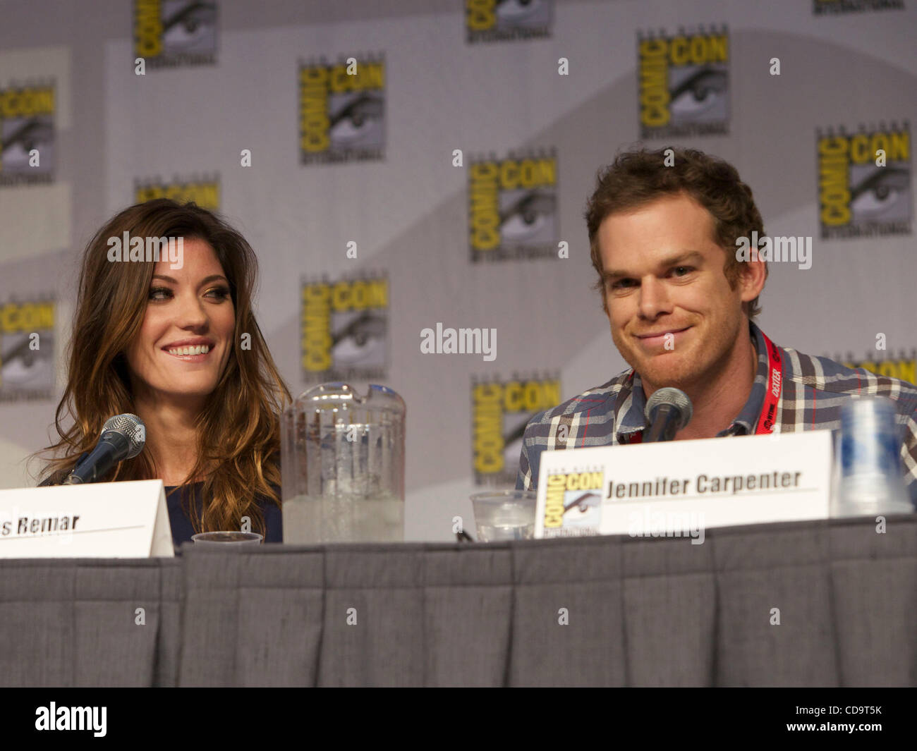 Jennifer Carpenter and Michael C. Hall answering questions during the ...