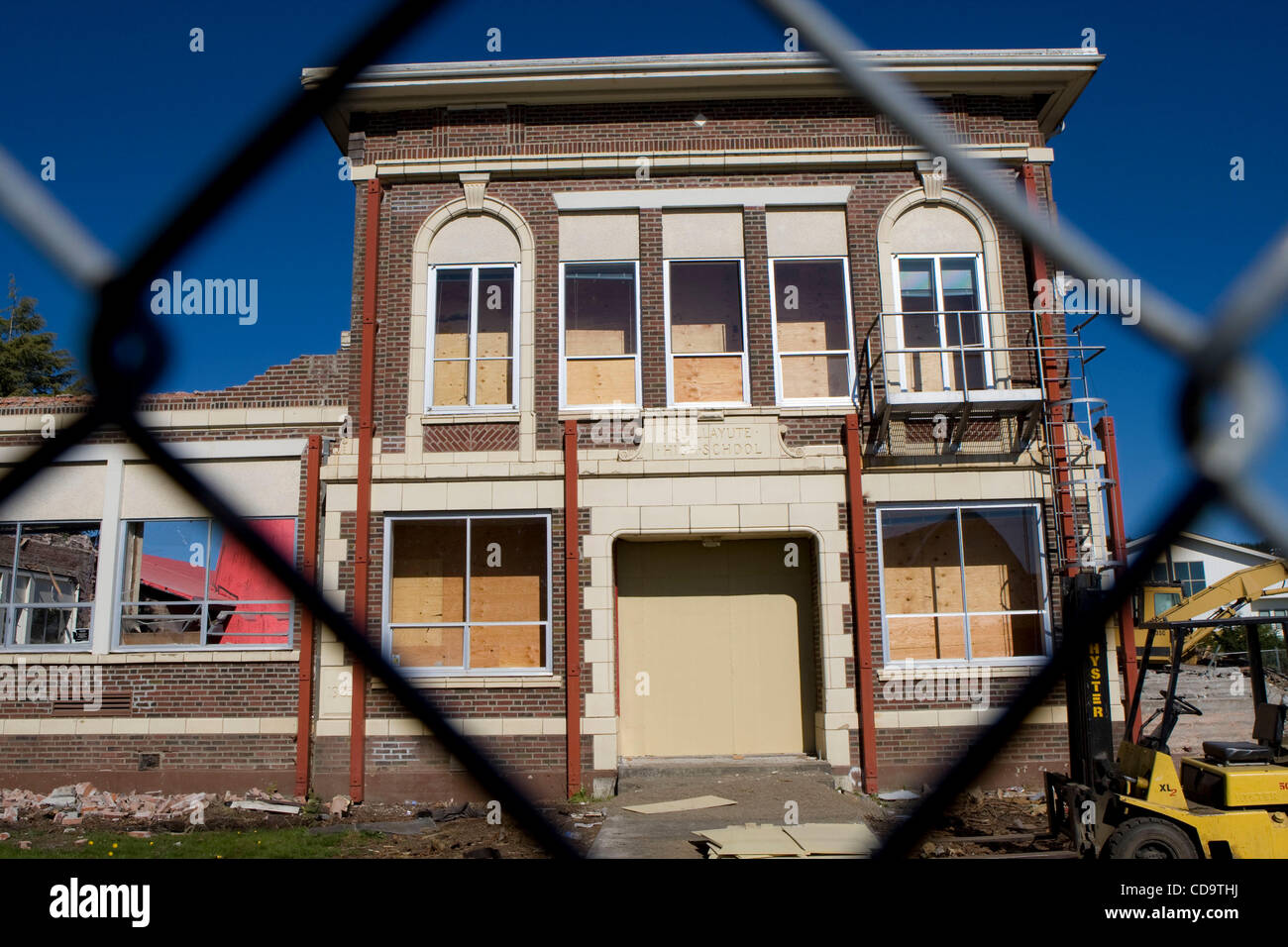 Forks High School in Forks, Washington, under renovations in the summer ...