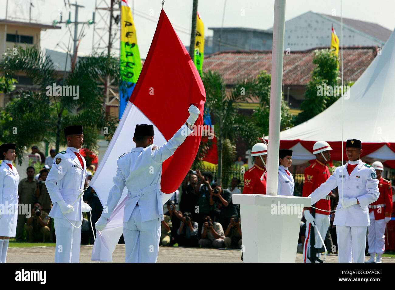A group student from national flag raised flag during a flag raising ...