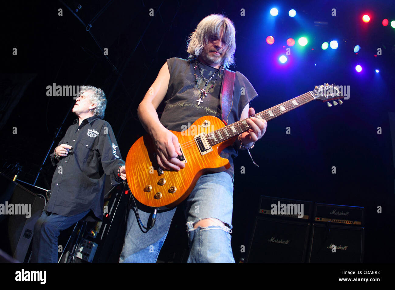 Scottish rock band Nazareth performing live in Moscow. Pictured ...