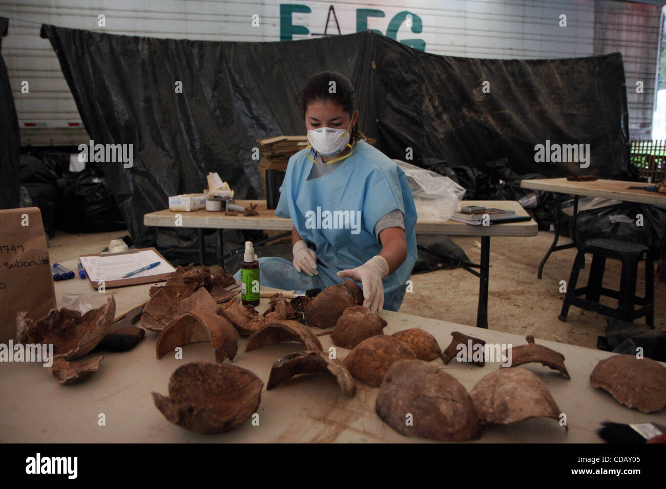 Sep 17, 2010 - Guatemala City, Guatemala - Each bone extracted from the ...