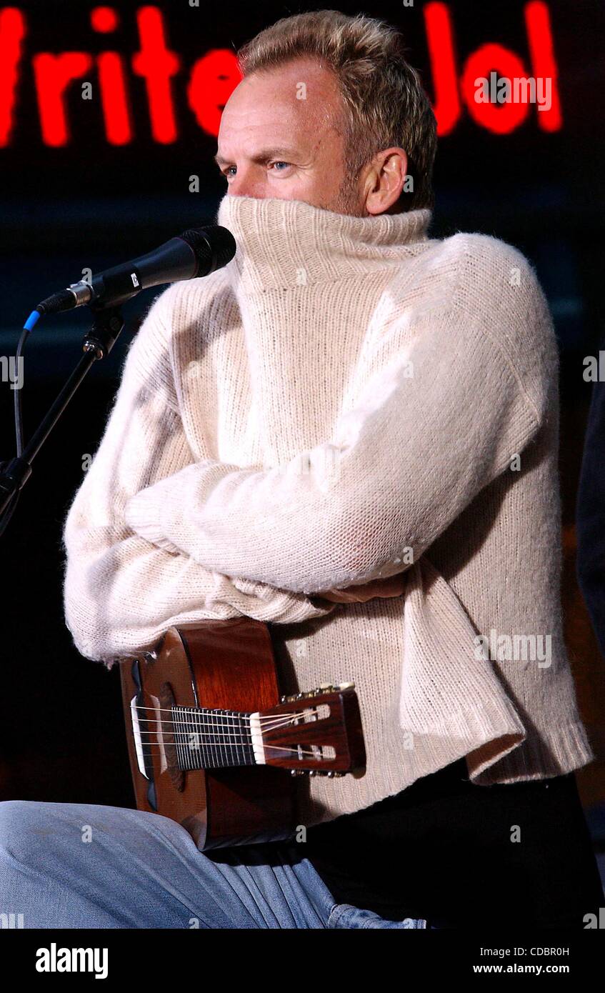 K33202AR .STING PERFORMING ON NBC'S TODAY SHOW AT ROCKEFELLER CENTER IN ...
