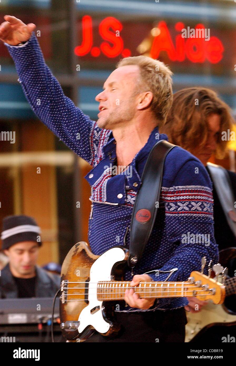 K33202AR .STING PERFORMING ON NBC'S TODAY SHOW AT ROCKEFELLER CENTER IN ...