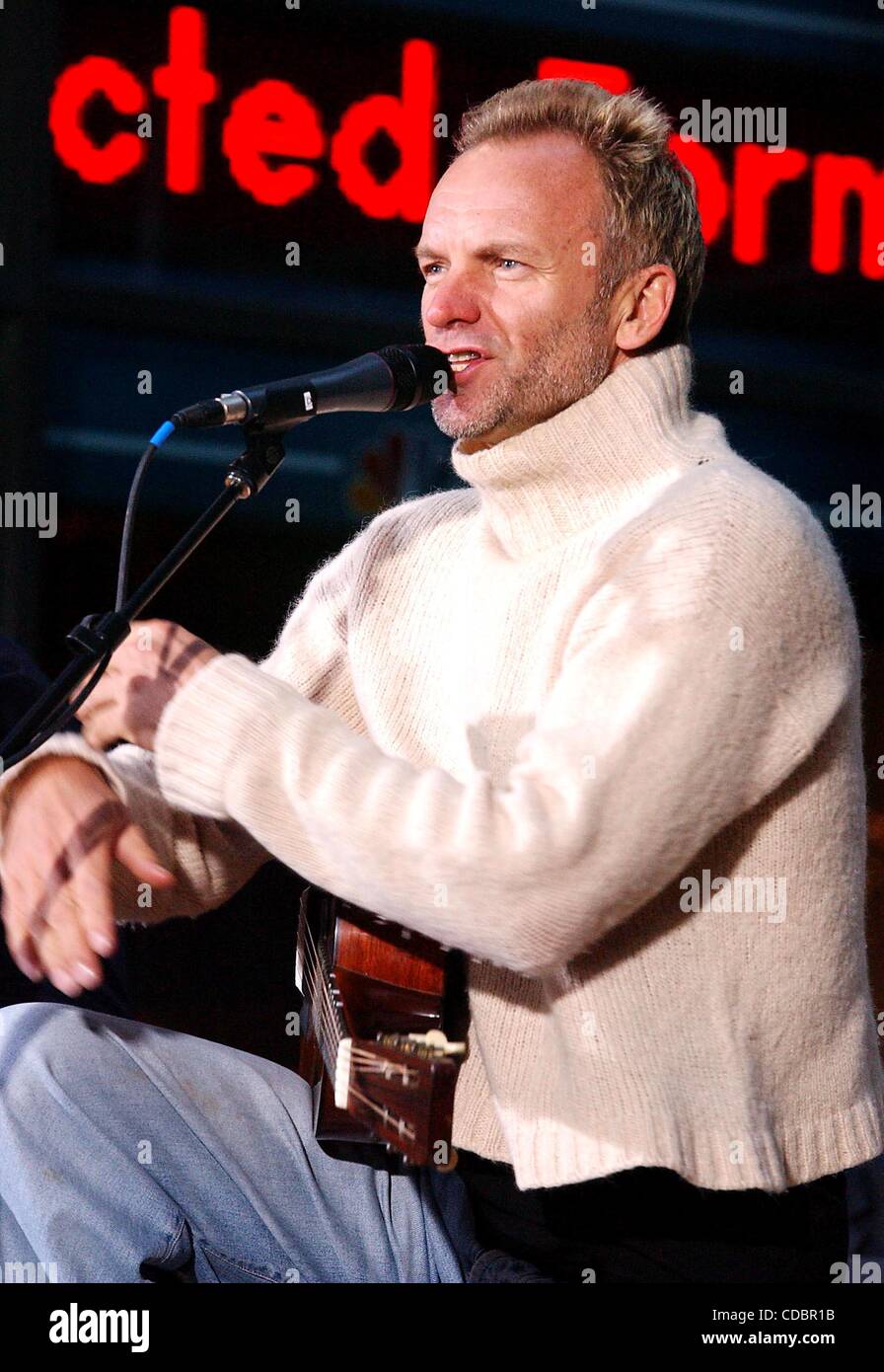 K33202AR .STING PERFORMING ON NBC'S TODAY SHOW AT ROCKEFELLER CENTER IN ...