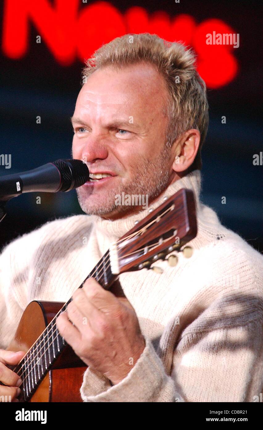K33202AR .STING PERFORMING ON NBC'S TODAY SHOW AT ROCKEFELLER CENTER IN ...